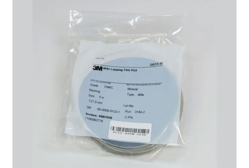 3M™ 468X Silicon Carbide Lapping Film Disc - 5" 15 Micron, PSA